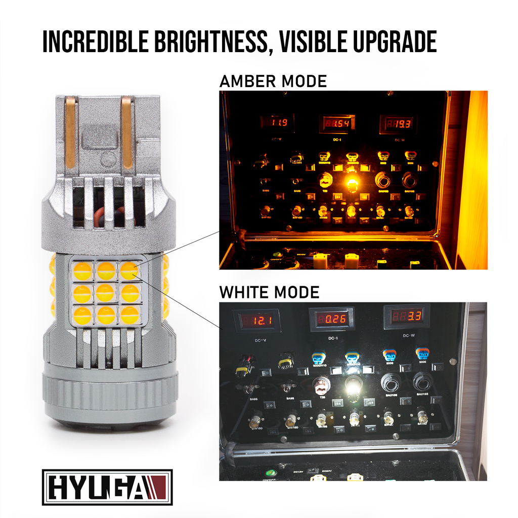 LED Switchback White / Amber Auto LED Bulb T20 7443 7444 36SMD Turn Si