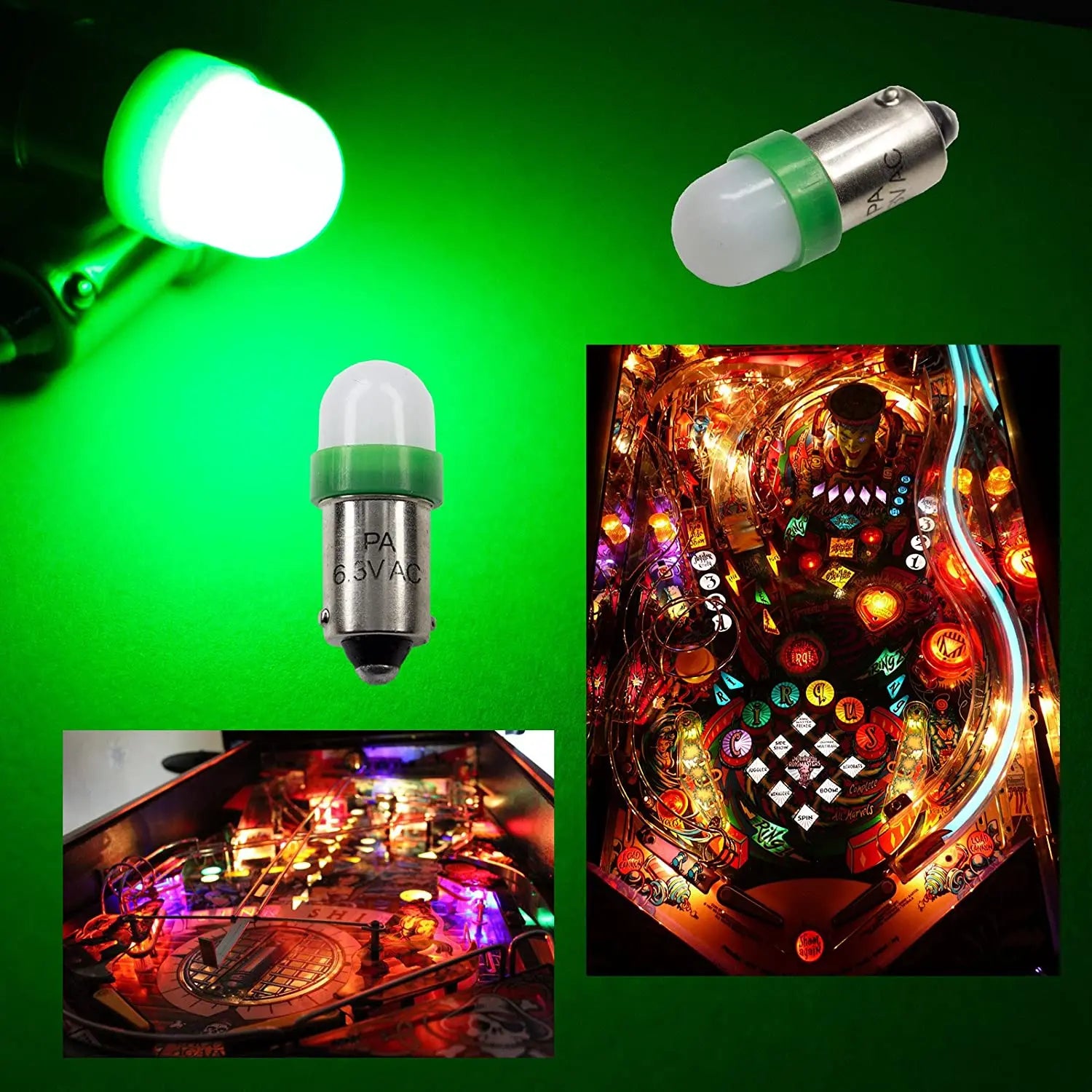 LED Bayonet Frosted Arcade Pinball Machine Light Bulb 2SMD BA9S #44 #4