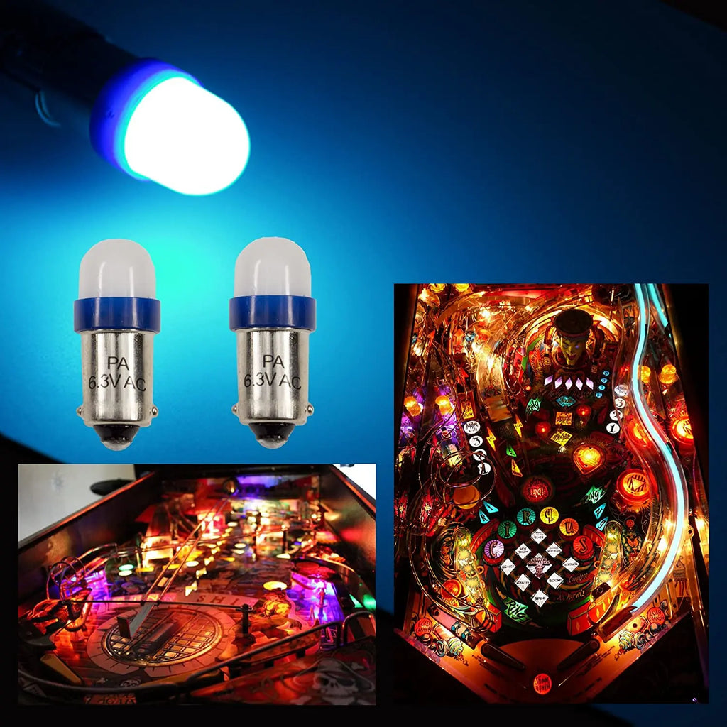 LED Bayonet Frosted Arcade Pinball Machine Light Bulb 2SMD BA9S #44 #4